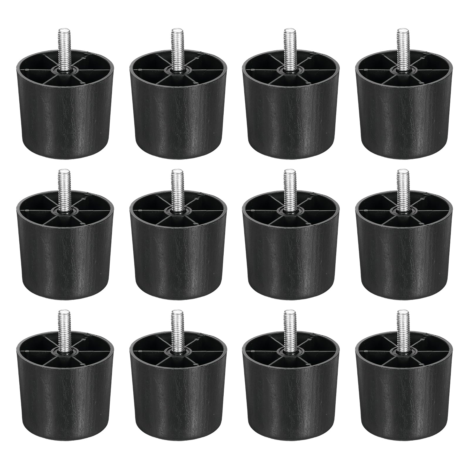 uxcell 12 Pcs M10 x 2 x 2.4 Inch Furniture Legs, Plastic Sofa Couch ...