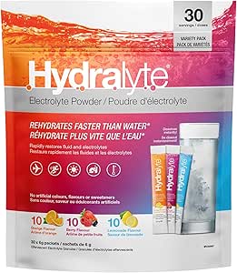 Hydralyte Electrolyte Powder Packets Variety Pack Berry/Orange/Lemonade ...