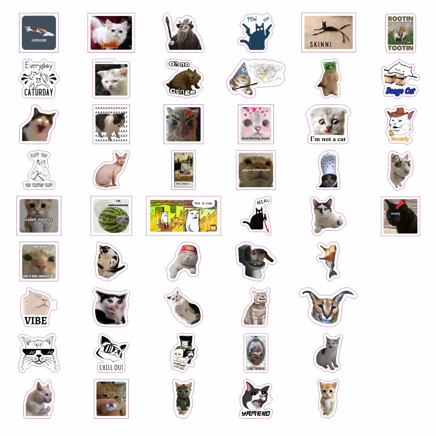 Mua BulbaCraft BulbaCraft 100Pcs Cat Meme Stickers - Funny Cat Stickers ...