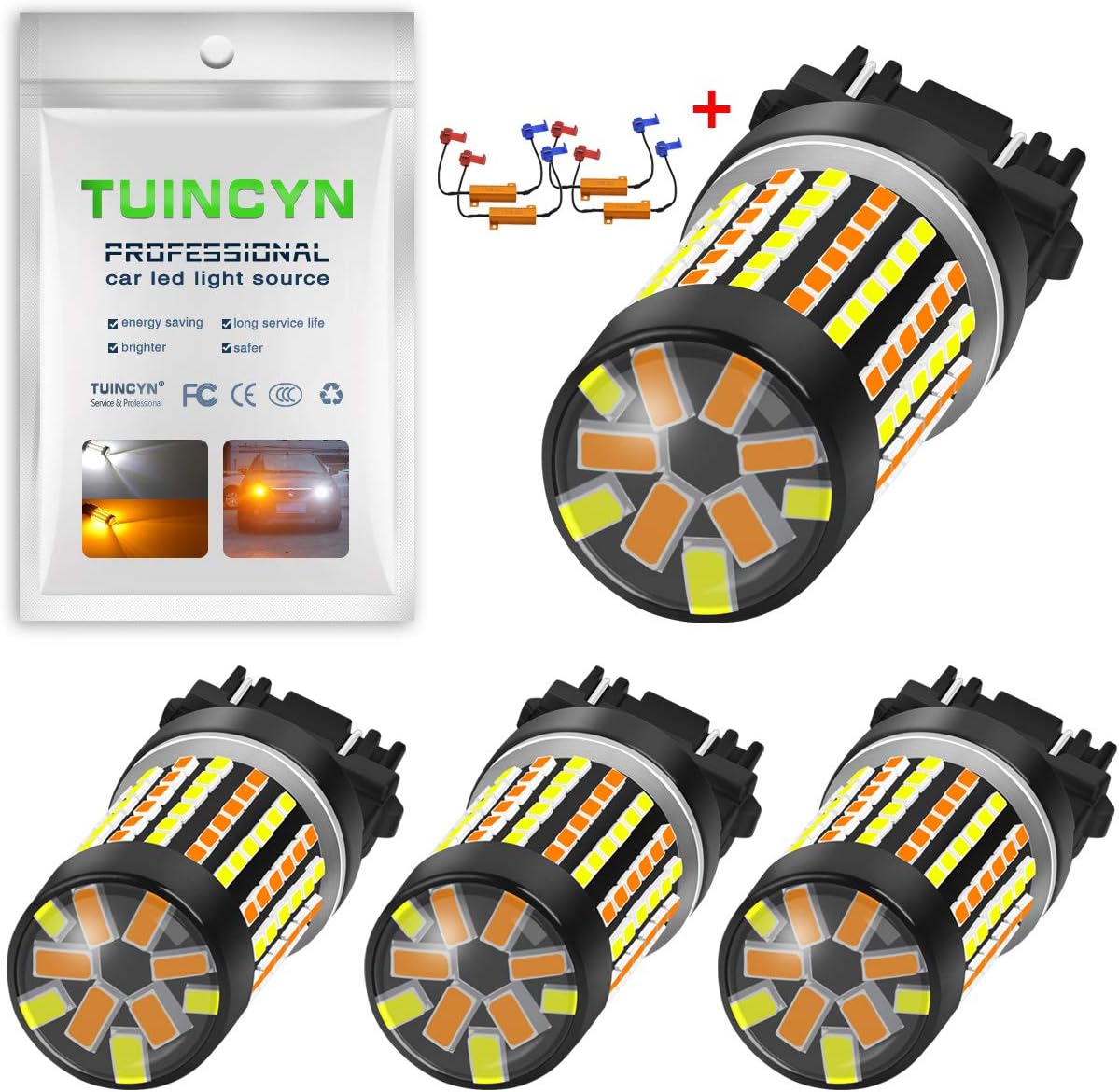 Amazon.com: TUINCYN 3157 3157A Switchback LED Turn Signals Bulb CANBUS ...