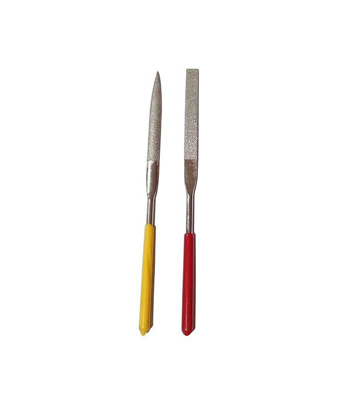 Diamond File Set of 2 Different Profiles Flat and Half Round.: Amazon ...