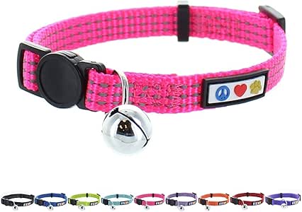 Pet Supplies : Pawtitas Pet Reflective Cat Collar with Safety Buckle ...