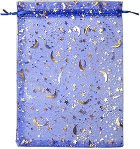 Amazon.com: SUNGULF 100Pcs Sheer Organza Drawstring Pouches Stars and ...