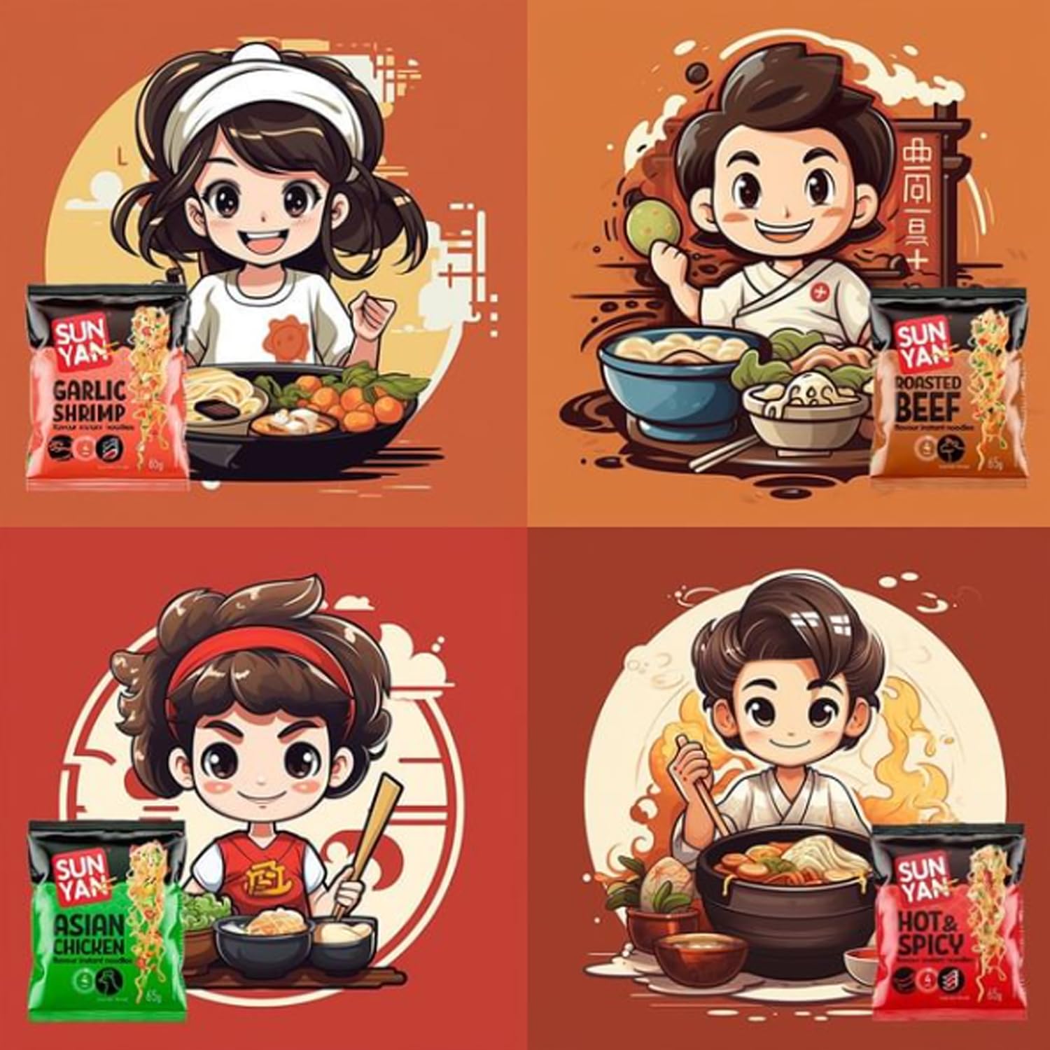 Mua Sun Yan Instant Hot and Spicy Flavour Ramen Noodles, 65g (Pack of ...