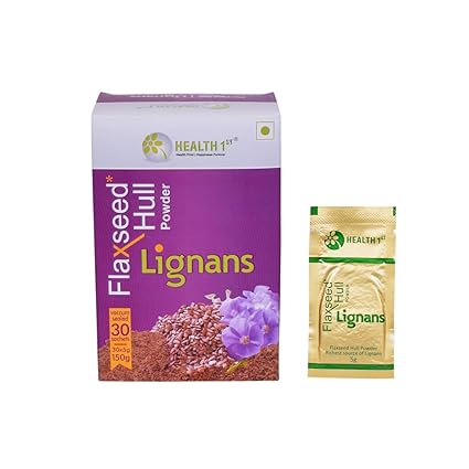 HEALTH 1st Flaxseed Hull Powder Lignans, 150 Grams (30 sachets x 5 Gm ...