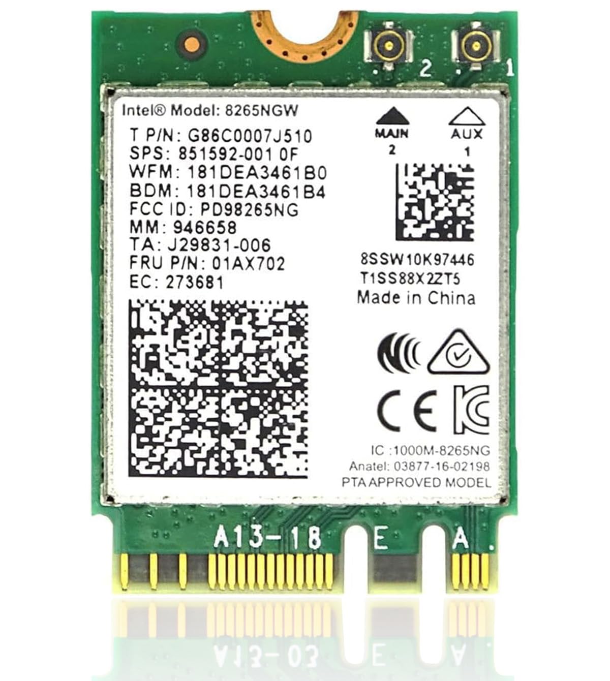 Mua Intel Dual Band Wireless-AC 8265 8265NGW Wireless LAN m.2 WiFi Card ...