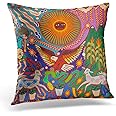 Amazon.com: VANMI Throw Pillow Cover Colorful Hispanic Oaxaca Mexico ...