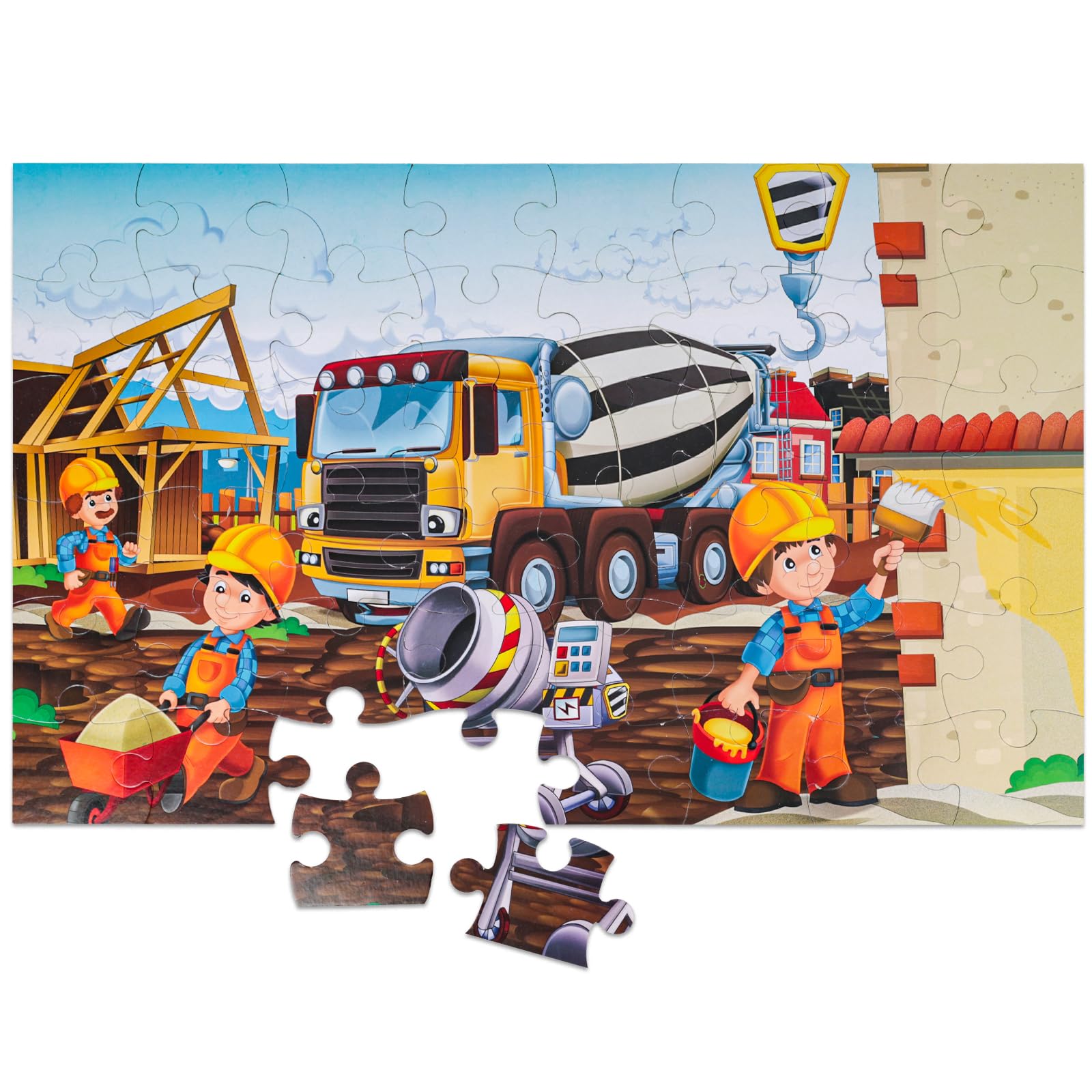 LovesTown 48PCS Floor Puzzles for Kids, Engineering Jigsaw Puzzle 3 x 2 ...