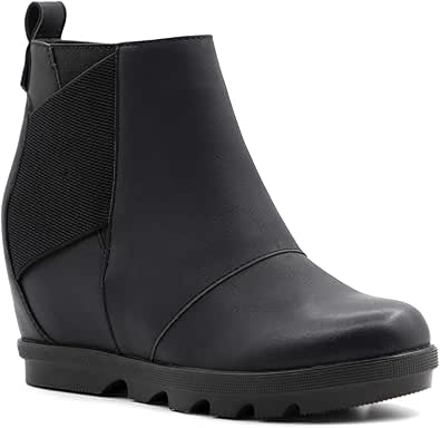 Amazon.com | Athlefit Women's Wedge Chelsea Boots Comfortable Ankle ...