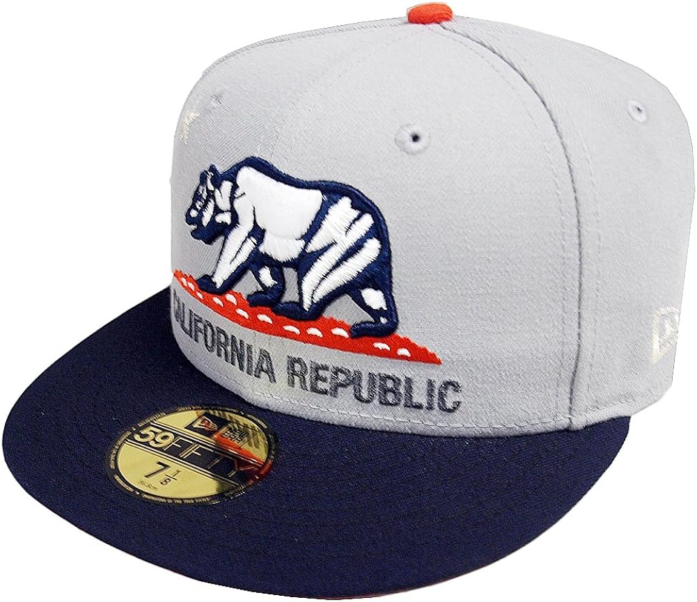 New Era California Republic Cap Grey Navy 59fifty 5950 Fitted Limited ...