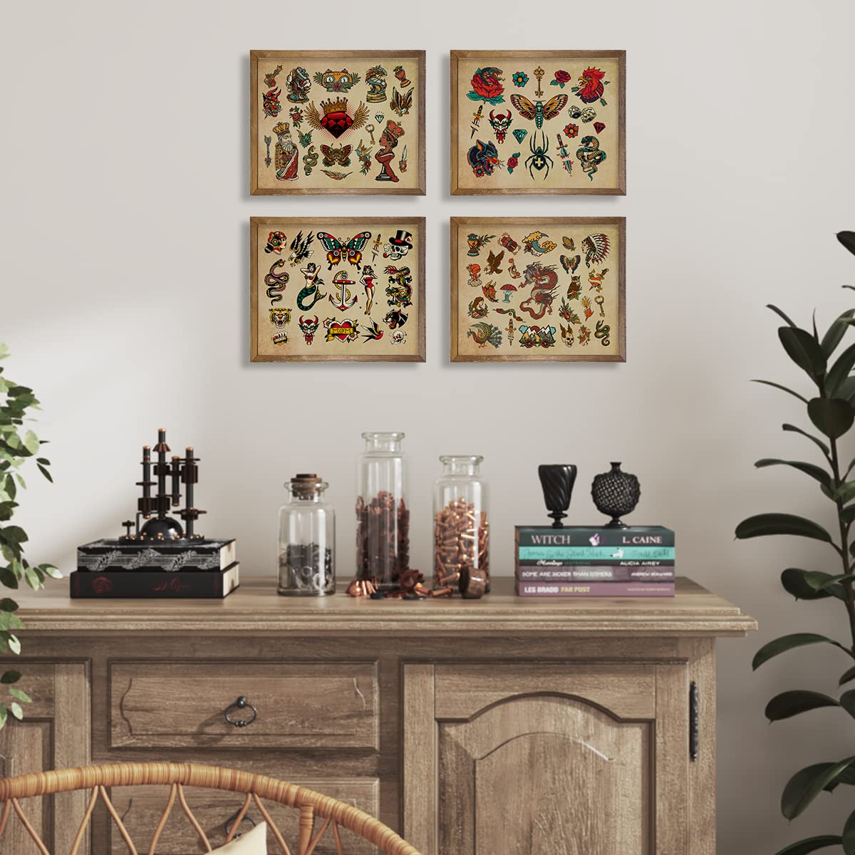 Mua Vintage Tattoo Flash Wall Art & Decor - Gifts for Tattooist ...