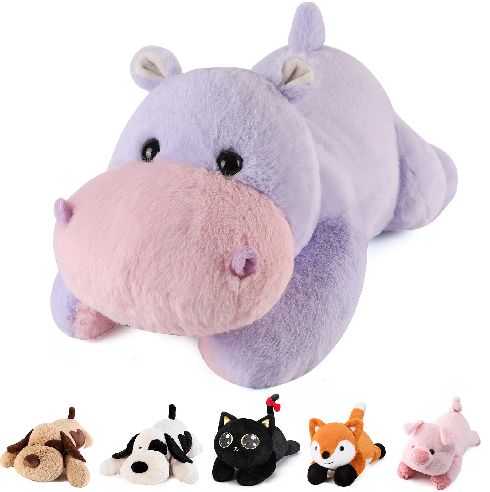 meowtastic Hippo Weighted Stuffed Animals - 12 Inch 1.0 Pounds Weighted ...