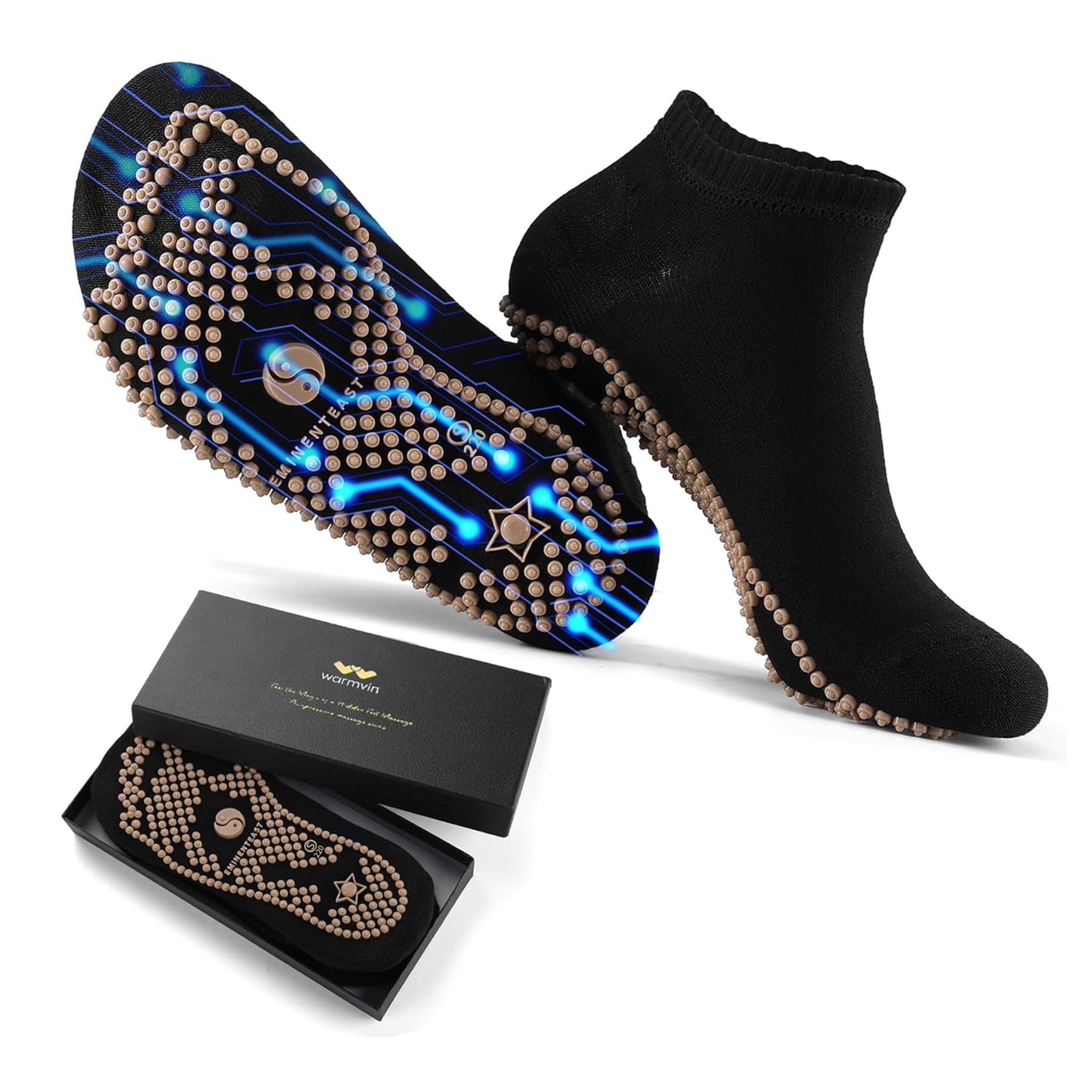 WARMVIN Acupressure Socks Reflexology Foot Massage for Women Men ...