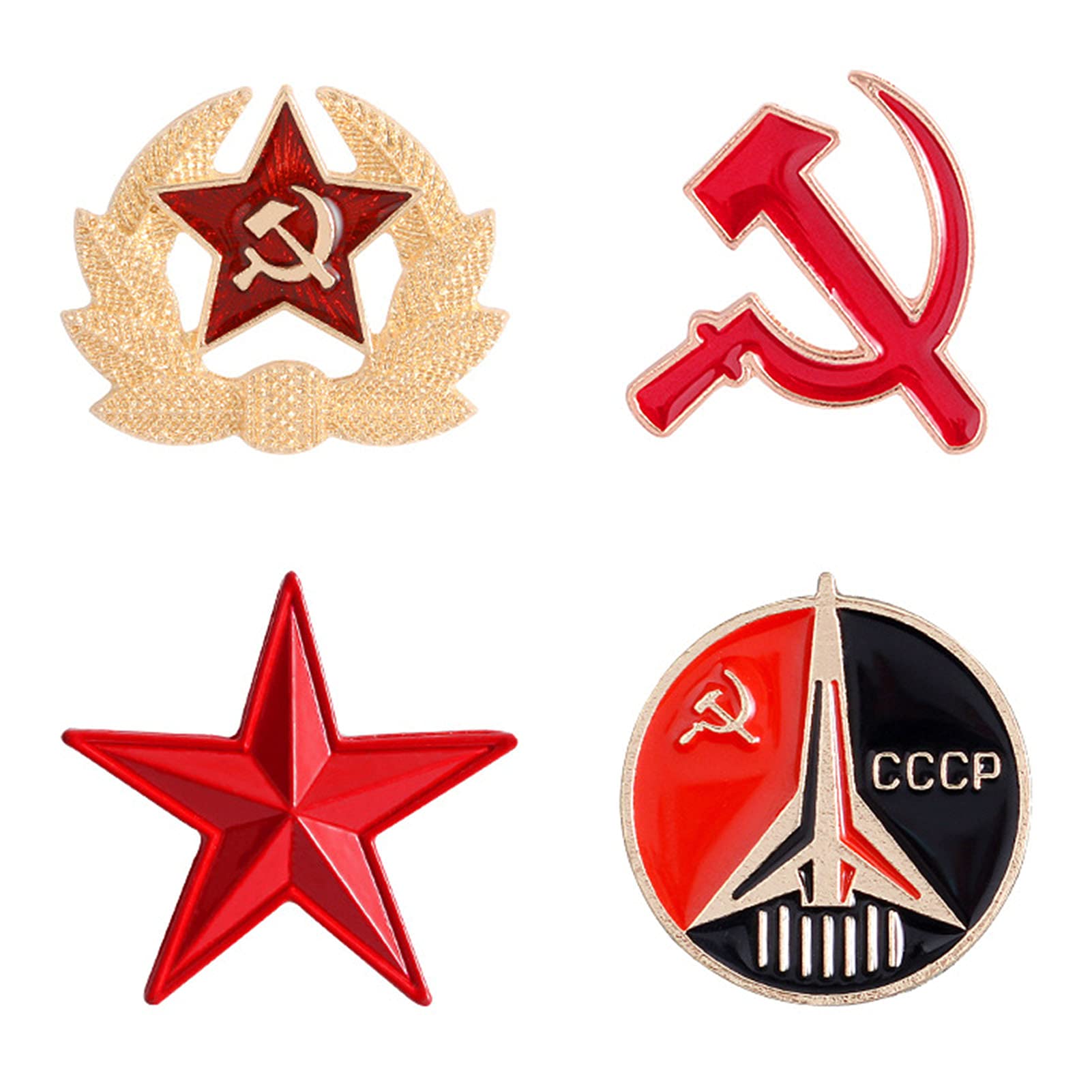 Mua USSR Military Pin, USSR Russian Soviet Removable Lapel Pin Badge, Red Army Star Hat Pin Cap ...