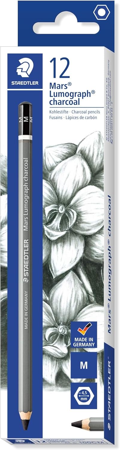 Staedtler Mars Lumograph Charcoal 100C-M Graphite Pencil Box 12 Grade M – BigaMart