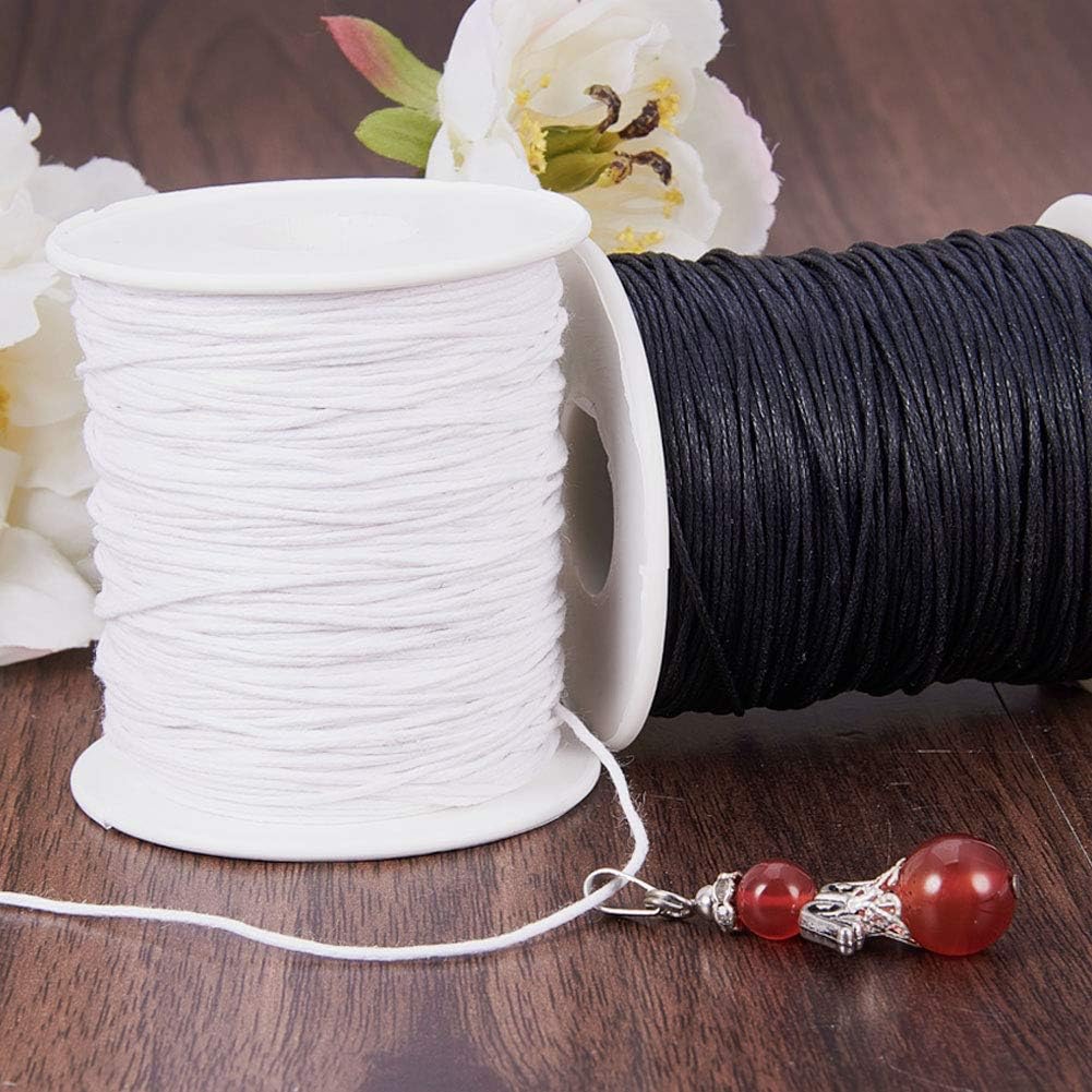 PandaHall Elite 200 Yards 2 Color 1mm Waxed Cotton Thread Cords Thread ...