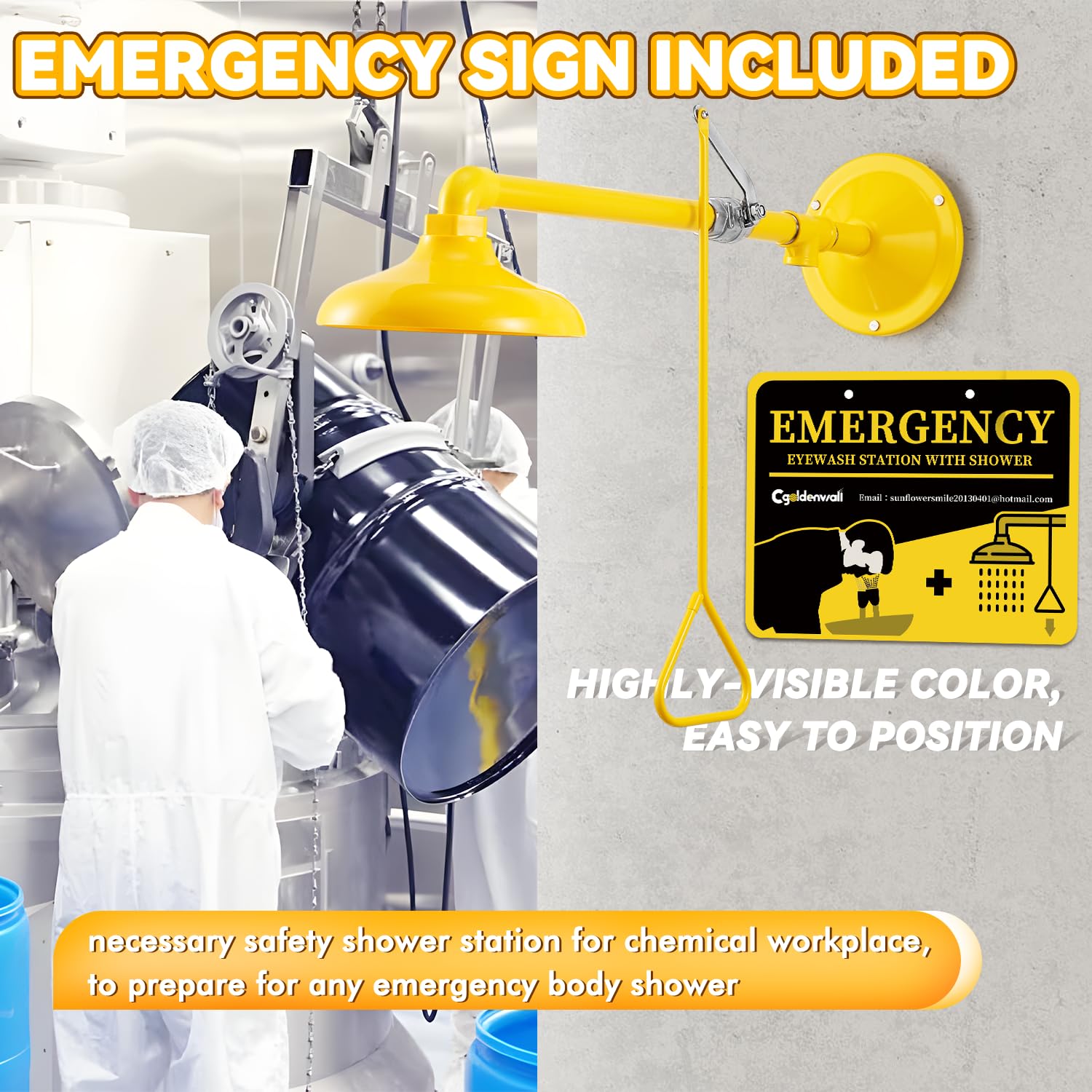 Mua CGOLDENWALL Emergency Shower Spray Head Safety Shower Emergency ...