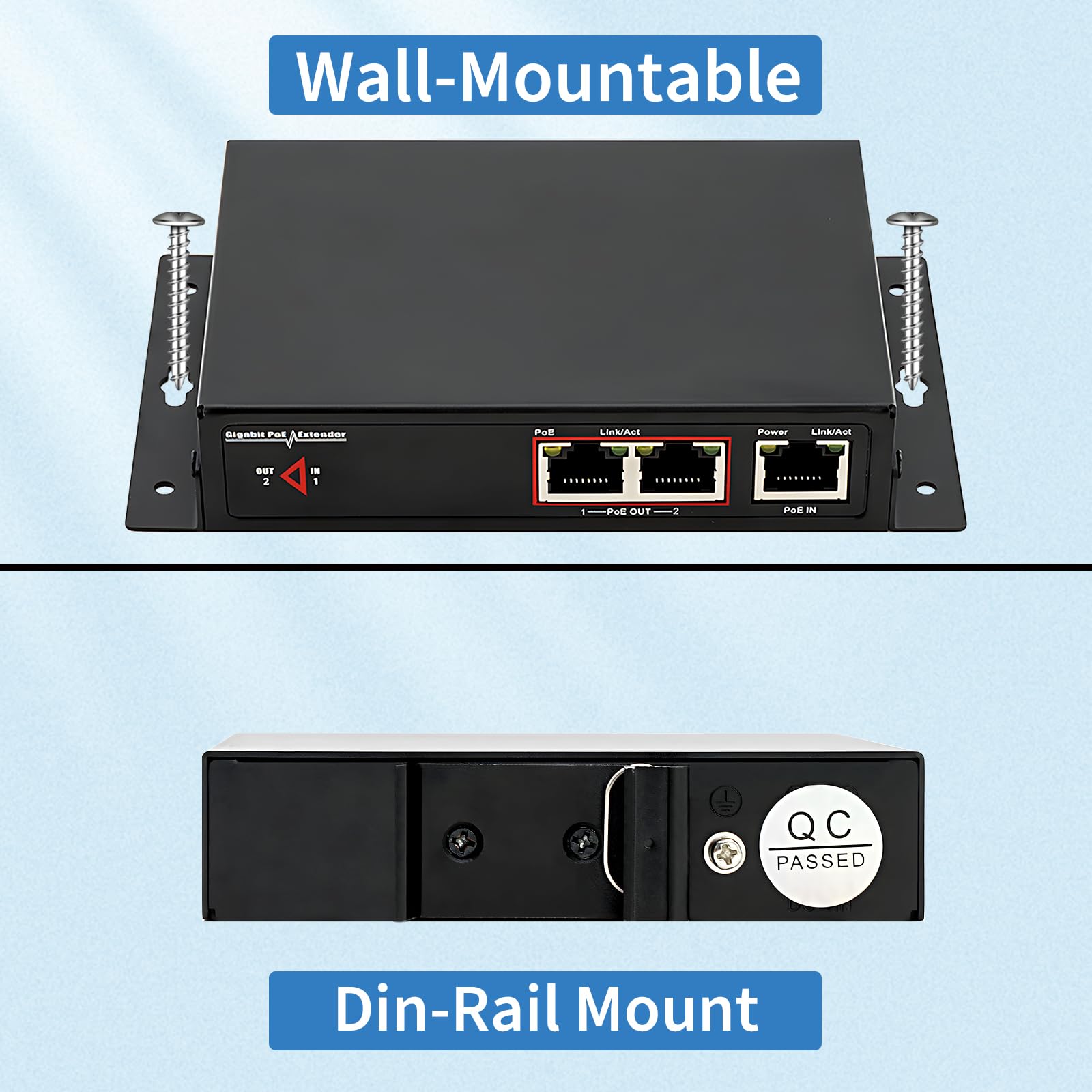 Mua 60W 2-Port Gigabit PoE Switch/Extender PoE Splitter Repeater, 10 ...