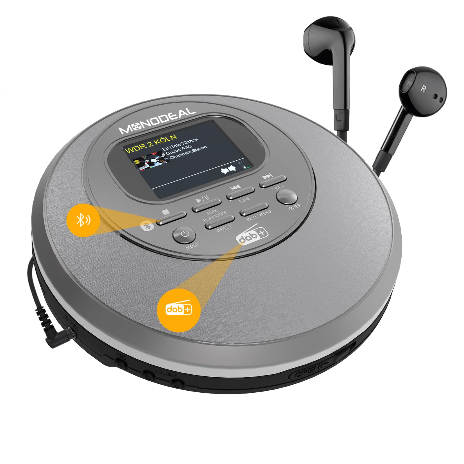 Mua 2024 CD Player Portable with DAB Radio and Colourful TFT Display ...