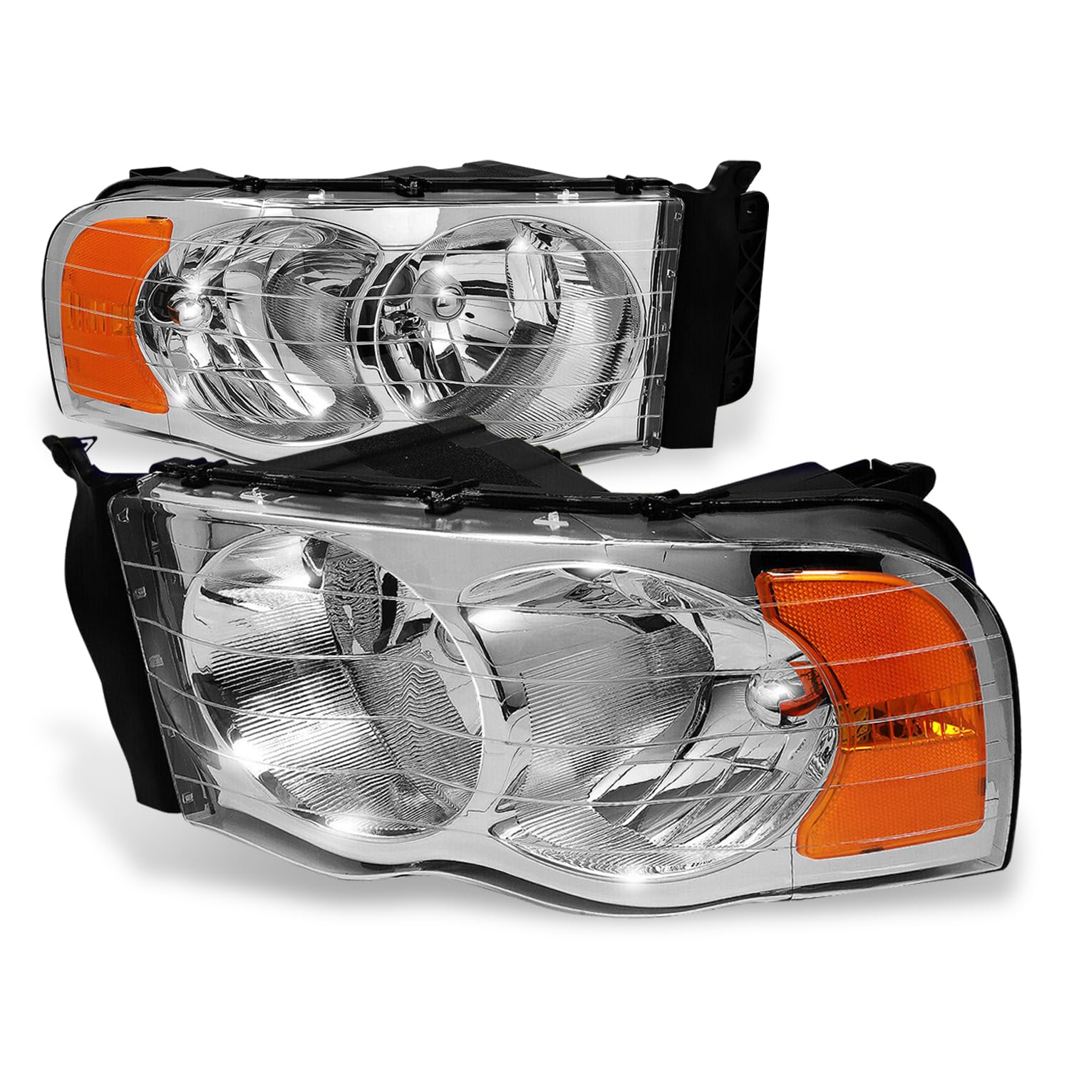 Auto Dynasty Headlight Assembly [Halogen Model] Compatible with Dodge ...
