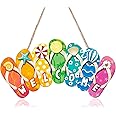 Amazon.com : Flip Flops Welcome Sign 16" Summer Pool Beach Signs Decor ...
