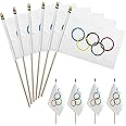 Amazon.com : LyButty 12 Pack Olympic Games Flag Olympic Rings Small ...