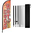 Amazon.com: Hot Dogs Advertising Swooper Flag Banner, Hot Dogs Feather ...