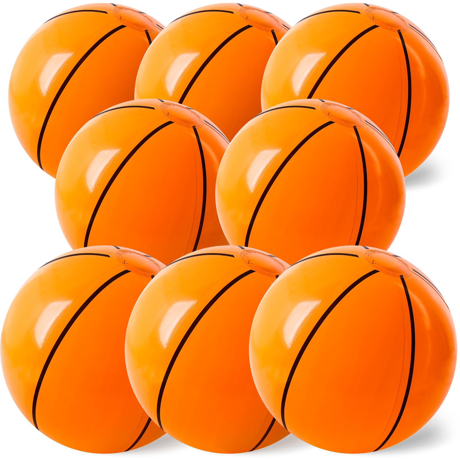 Shindel Inflatable Basketballs (Pack of 8) 12 Inches, Beach Ball Bulk ...