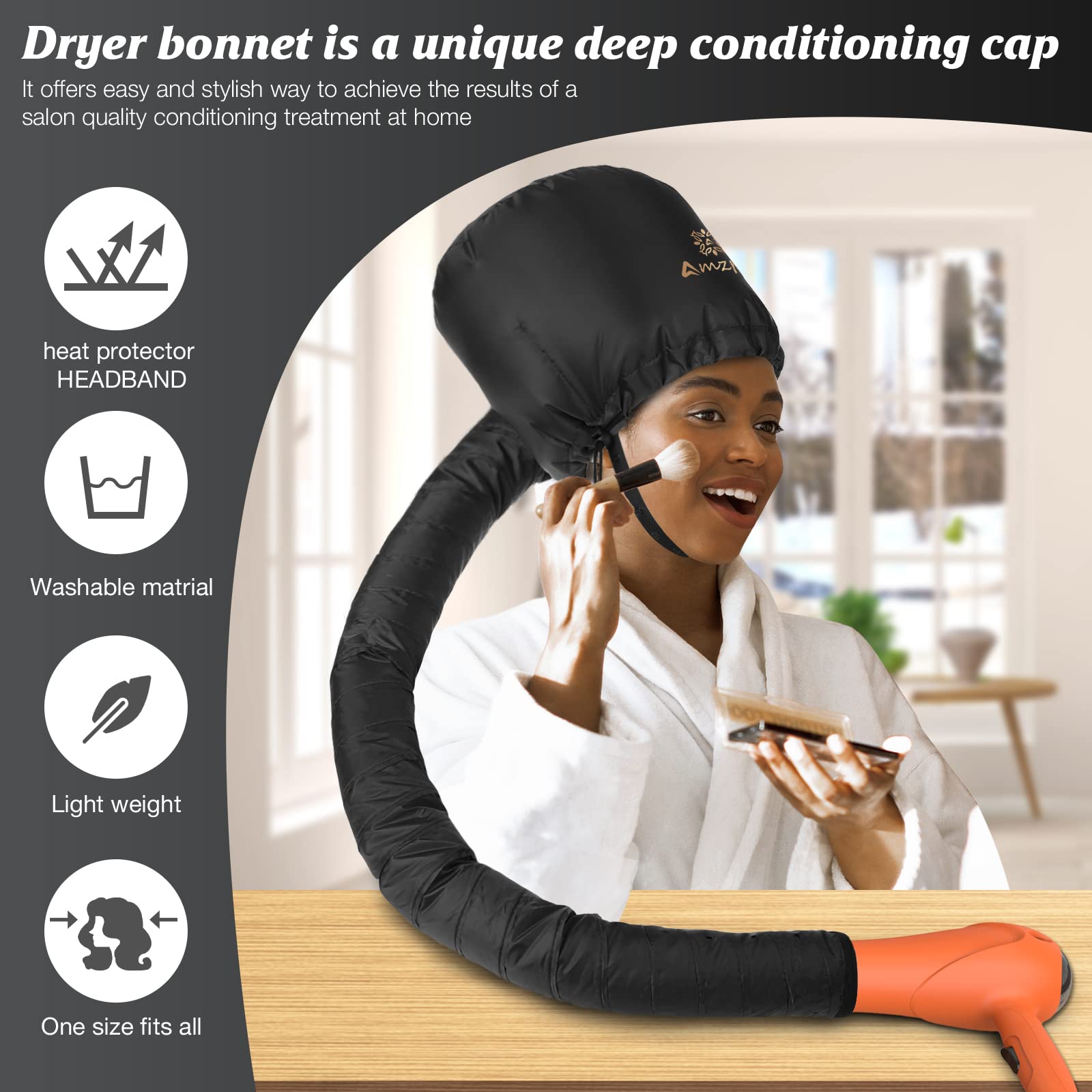 Mua Bonnet Hood Hair Dryer Attachment - Soft, Adjustable Extra Large Bonnet Hair Dryer for ...