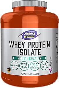 Amazon.com: NOW Sports Nutrition, Whey Protein Isolate, 25 g With BCAAs ...