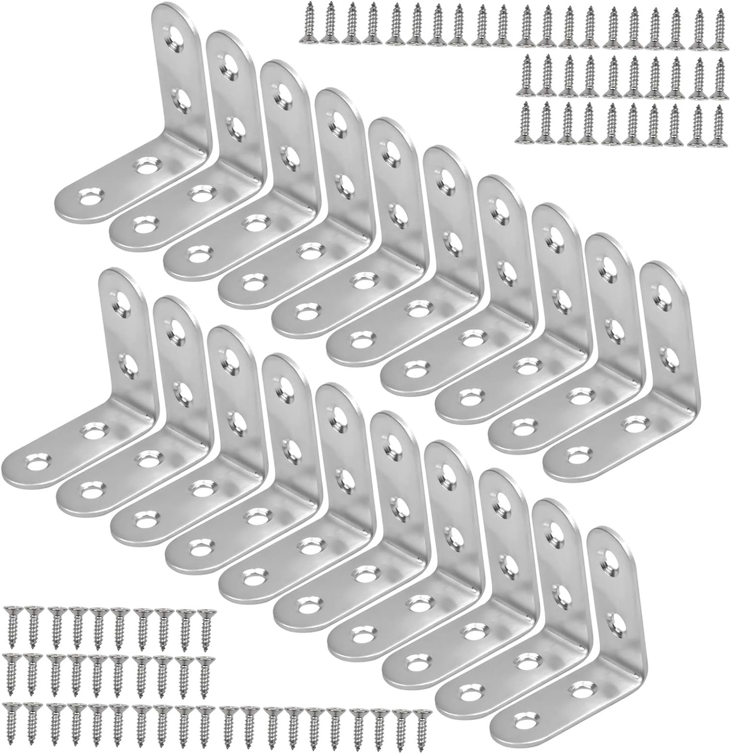 HQdeal 20 Stück Winkelverbinder Edelstahl, 90 Grad Winkel Klammern 40 x ...