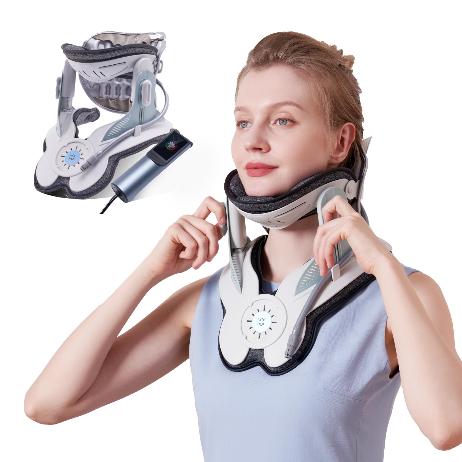 Cervical Neck Traction Device, Adjustable Air Pump Neck Stretcher with ...