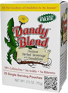 Dandy Blend Instant Dandelion Beverage, 25 Single Serving Pouches, 200g ...