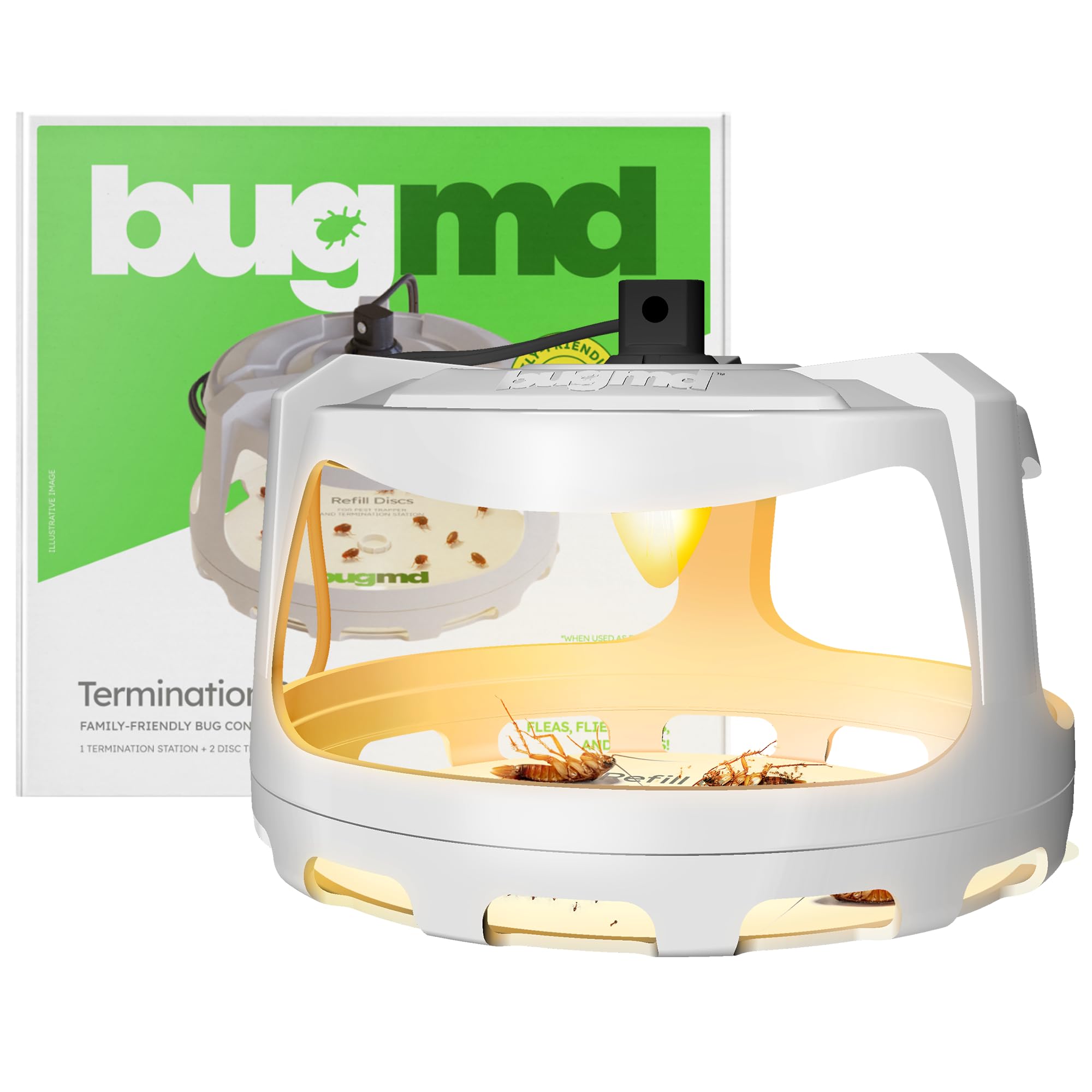 BugMD Termination Station Pest Trapper - Flea Trap with Light and ...