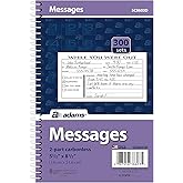 Amazon.com : Adams Phone Message Book, 5.25 x 11 Inch, Spiral Bound, 2 ...