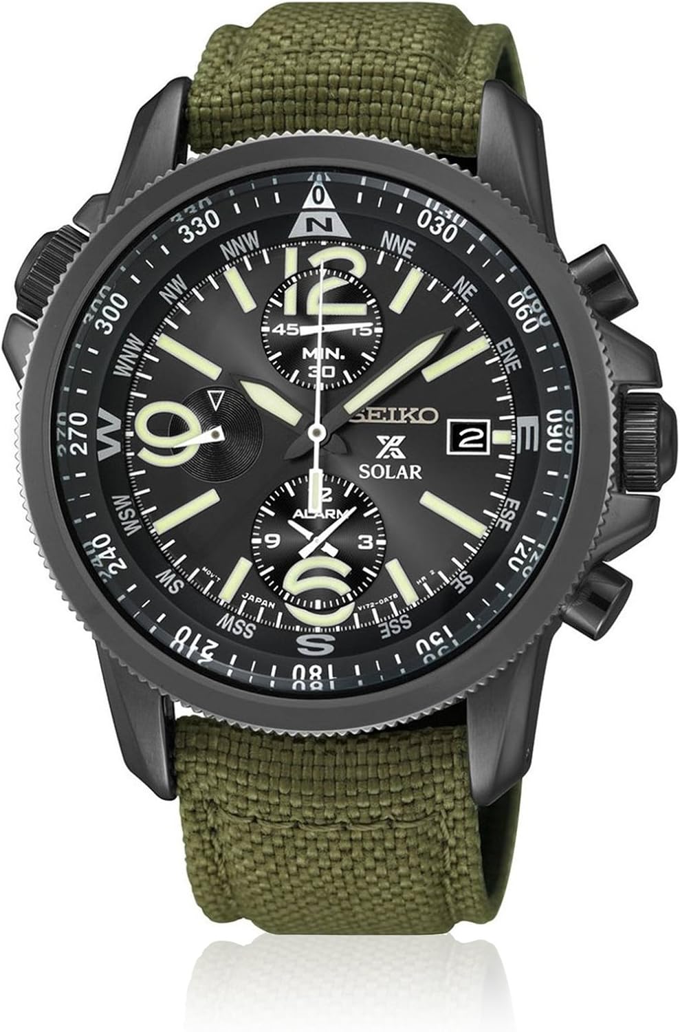 Seiko Mens Chronograph Solar Powered Watch with Textile Strap SSC295P1 ...