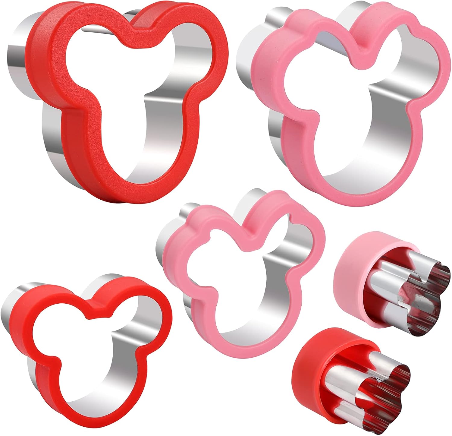 Amazon.com: 6pcs Mickey Mouse and Minnie Mouse Cookie Cutter Set, Fun ...