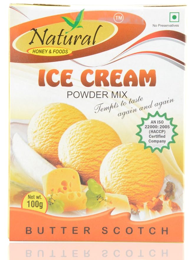 Natural Honey & Foods Ice Cream Powder Mix Butterscotch,100g: Amazon.in ...
