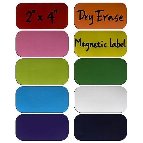 Mr-Label – 60 Pcs 2"x4" Dry Erase Magnetic Labels – Reusable Write on ...