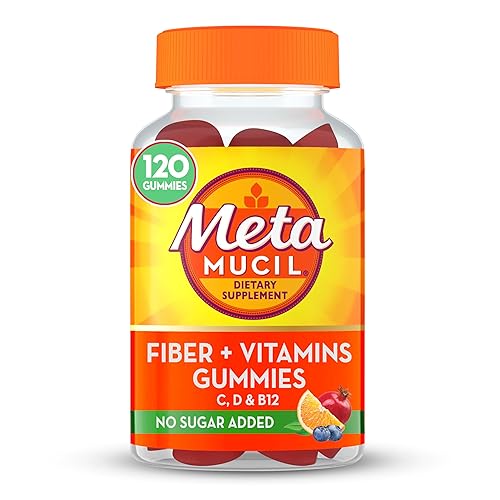 Metamucil Fiber Gummies for Adults with Vitamins C, D, B12 for ...