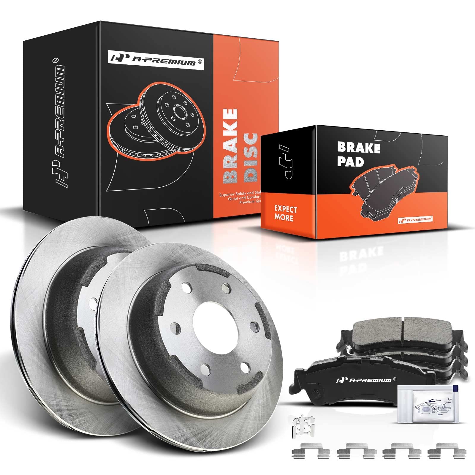 A-Premium 12.80 in (325mm) Rear Vented Disc Brake Rotors + Ceramic Pads ...
