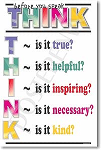 Amazon.com: Think Before You Speak - Classroom Motivational Poster ...