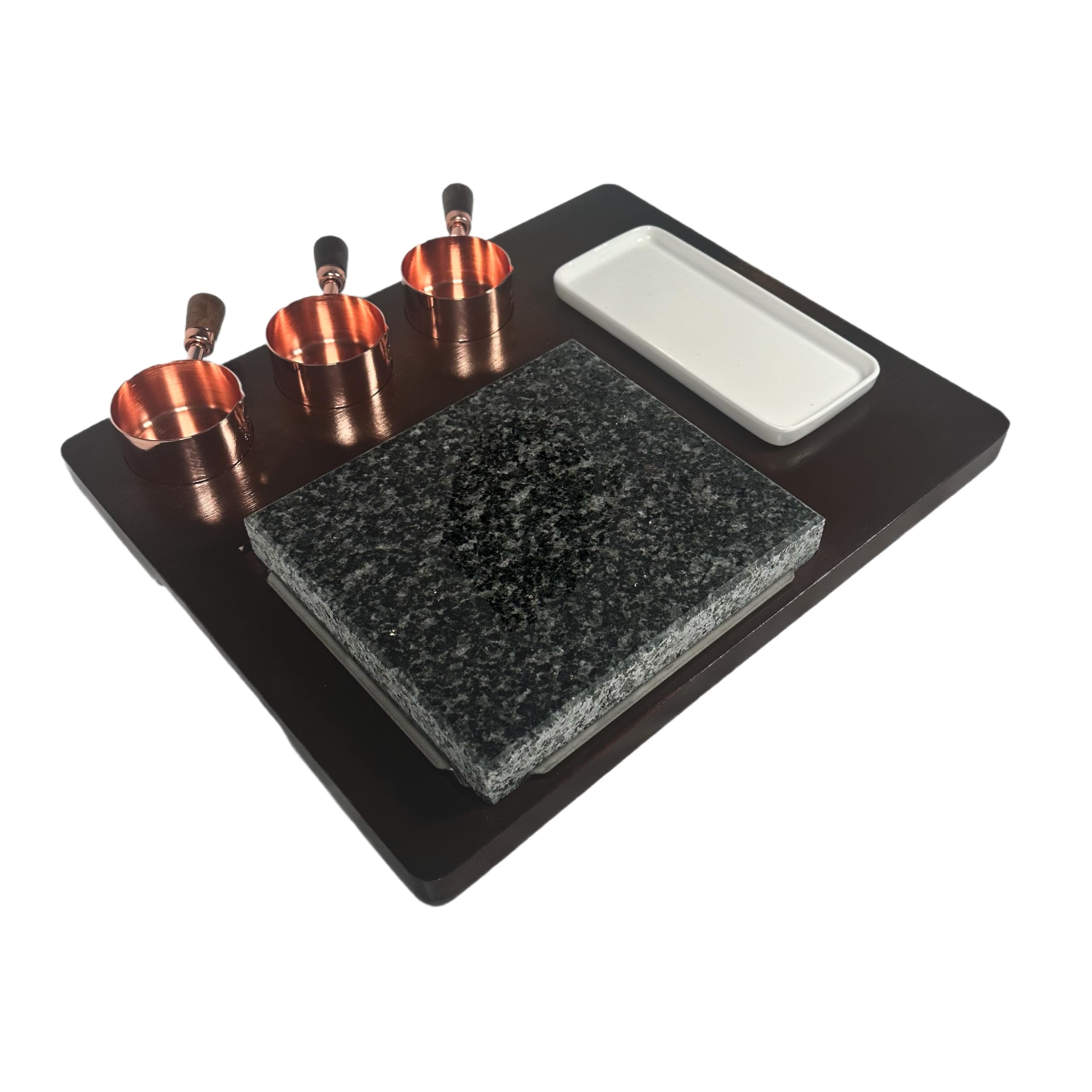 Cooking Stone for Steak, Stained Bamboo Natural Granite Stone Cooking ...