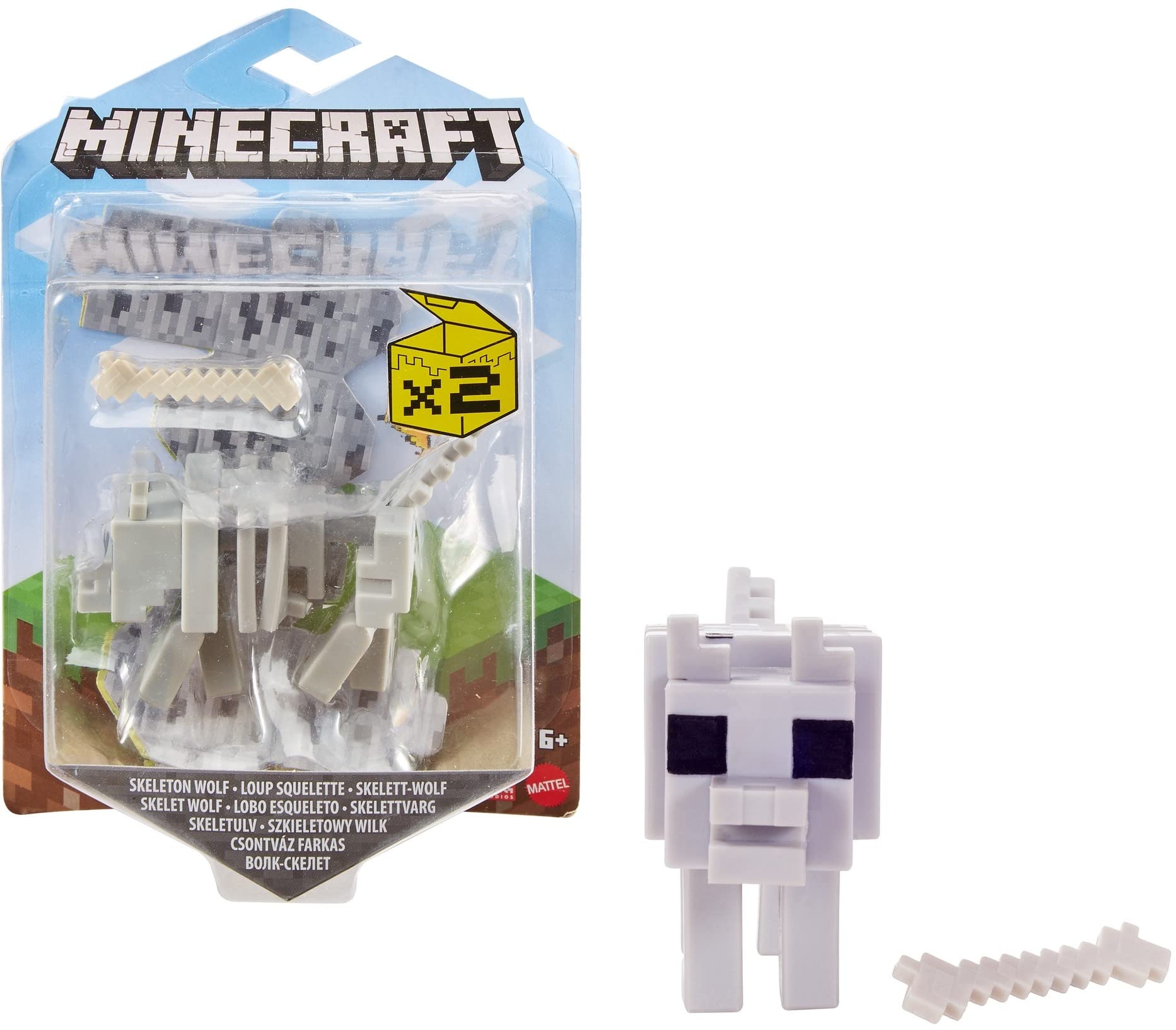 Mua Mattel Minecraft Craft-A-Block Skeleton Wolf Figure, Authentic ...