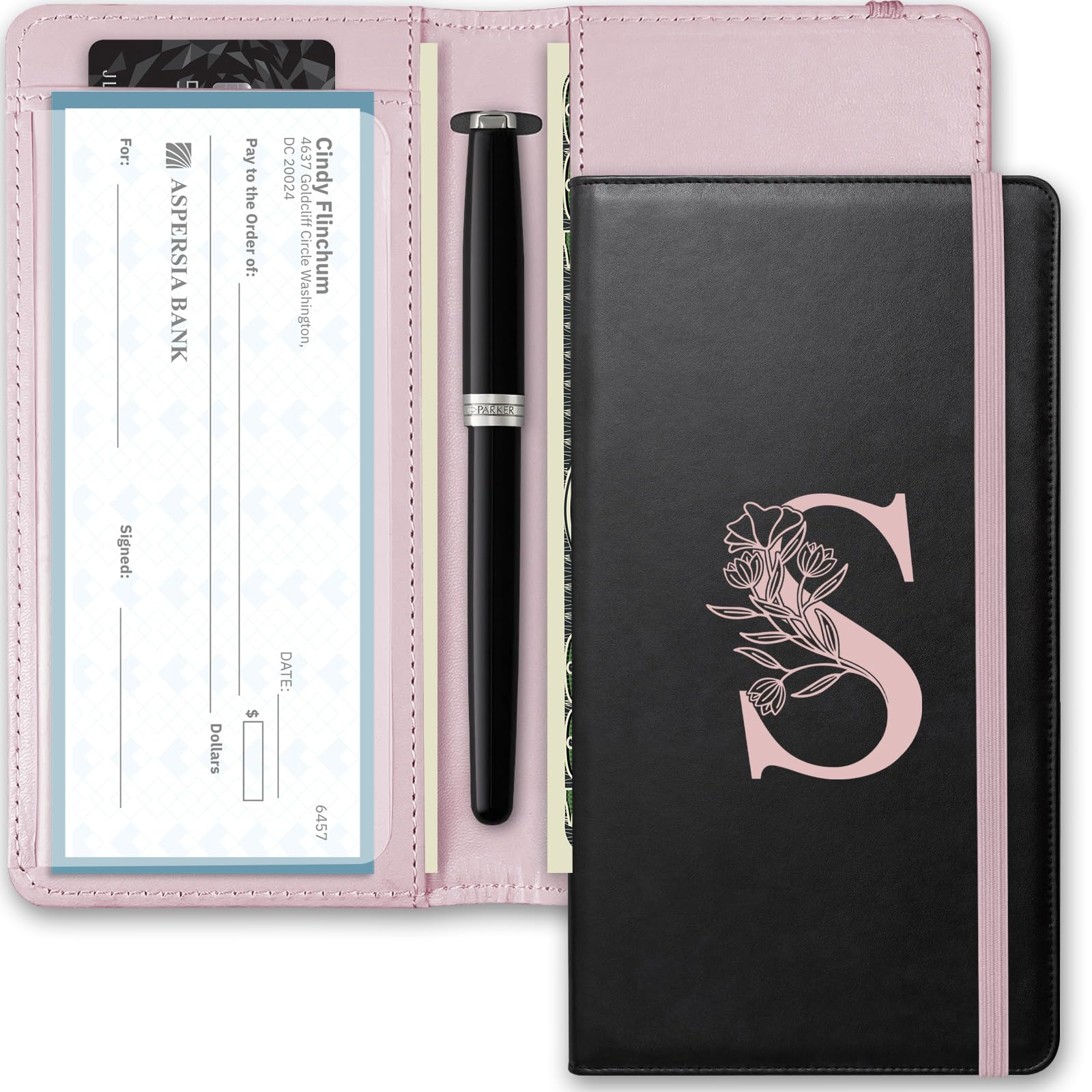Kakurookie Letter Checkbook Cover, RFID Blocking Checkbook, Duplicate ...
