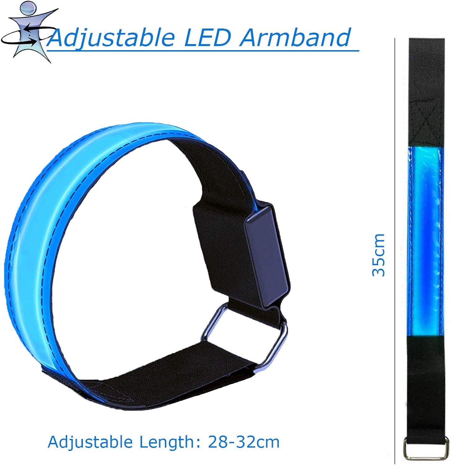 BTkviseQat Led Armband,2 Pack Running Lights for Runners,Rechargeable ...