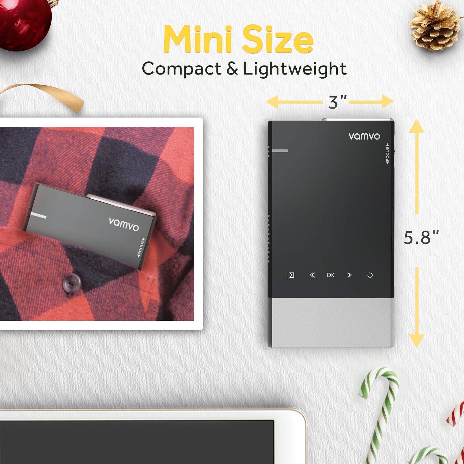 Mua Mini projector, Vamvo Ultra Mini Portable Projector 1080p supported ...