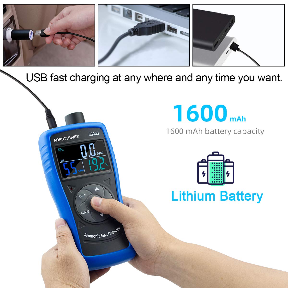 Mua Ammonia Gas Detector, AP-5800G Rechargeable Ammonia Gas Monitor, 0 ...