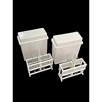 MUHWA 24 Places Microscope Slides Staining Rack and Jar, 2 Sets, Gray ...