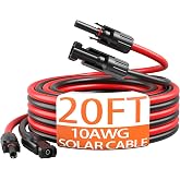 Amazon.com: energeaster 10AWG Solar Extension Cable with Pair of ...